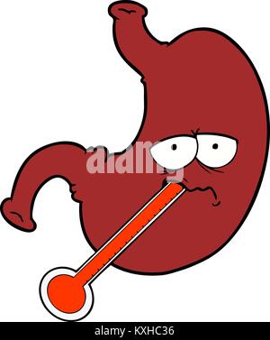 Cute cartoon stomach character unhealthy sick nausea vomiting emoji sad ...