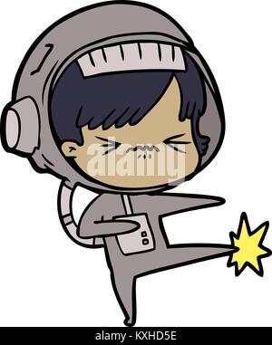 angry cartoon space girl stubbing toe Stock Vector Image & Art - Alamy