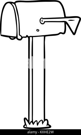 freehand drawn cartoon post box Stock Vector Art & Illustration, Vector ...