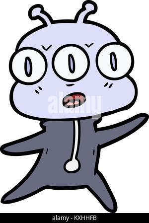 cartoon three eyed alien Stock Vector Image & Art - Alamy