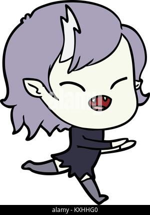 cartoon laughing vampire girl running Stock Vector Image & Art - Alamy