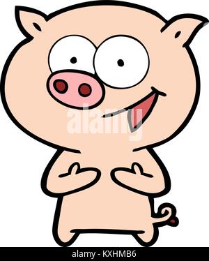cheerful pig cartoon Stock Vector Image & Art - Alamy