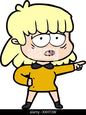 cartoon tired woman pointing Stock Vector Image & Art - Alamy