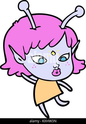 pretty cartoon alien girl dancing Stock Vector Image & Art - Alamy