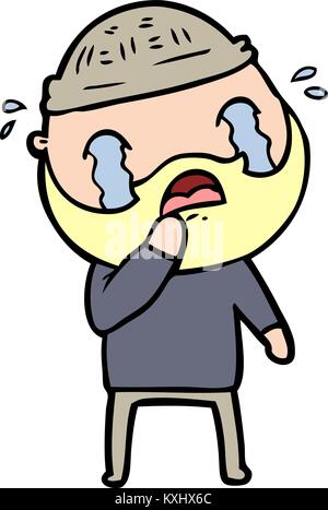 cartoon bearded man crying Stock Vector Image & Art - Alamy