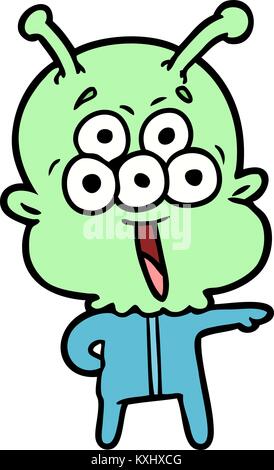 happy cartoon alien Stock Vector Image & Art - Alamy