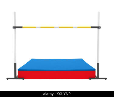 High Jump Landing Mat and Bar Isolated Stock Photo - Alamy