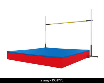High Jump Landing Mat and Bar Isolated Stock Photo - Alamy