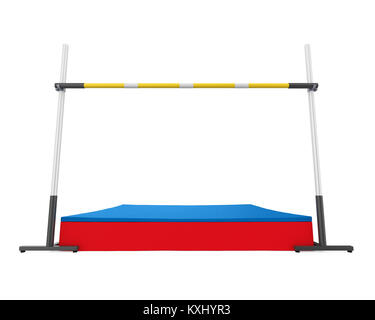 High Jump Landing Mat and Bar Isolated Stock Photo - Alamy