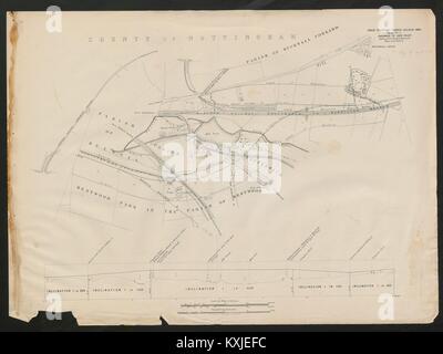 GNR railway plan. Hucknall, Nottingham. Butler's Hill Colliery Torkard ...