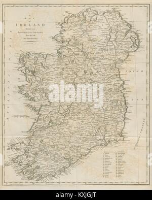 "Ireland Divided into Provinces and Counties." Map shows geographic ...