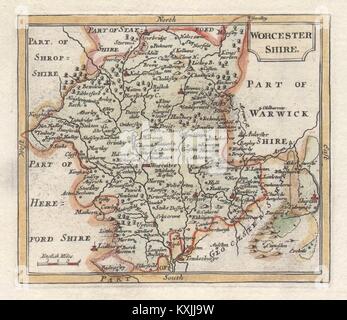 Antique county map of WORCESTERSHIRE by JOHN CARY 1787 old chart Stock ...