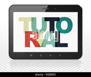 Learning concept: Tablet Computer with Tutorial on display Stock Photo ...