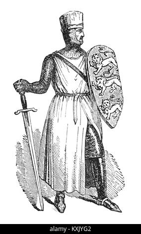 Portrait of King John (1166 – 1216) from his tomb in Worcester ...