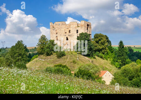 gothic castle Krakovec from 1383 near Rakovnik, Czech republic Stock ...