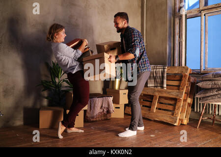Relationship. Beautiful couple at home Stock Photo - Alamy