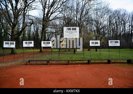 Bosnia, Donja Gradina Memorial Site. The bronze map of the camp. In the ...