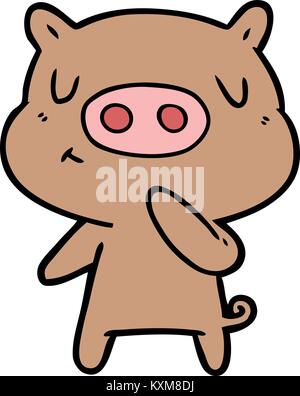 cartoon content pig Stock Vector Image & Art - Alamy