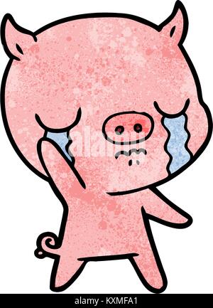 cartoon pig crying waving goodbye Stock Vector Image & Art - Alamy