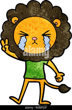 cartoon crying lion giving peace sign Stock Vector Image & Art - Alamy