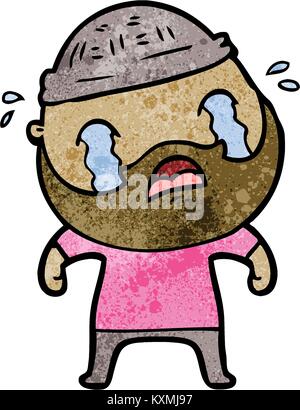 cartoon bearded man crying Stock Vector Image & Art - Alamy