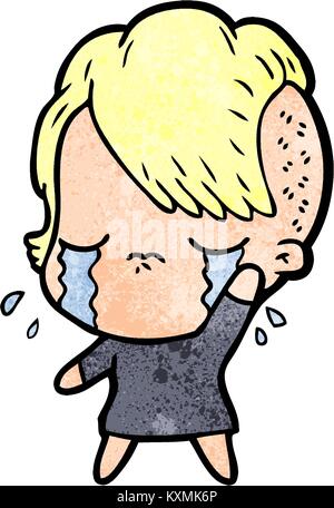 cartoon crying girl waving Stock Vector Image & Art - Alamy