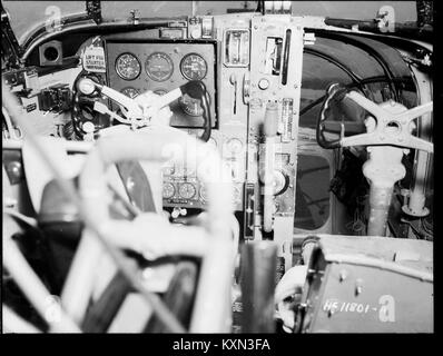 The interior of the Beaufort Bomber shows the aircraft’s cockpit ...