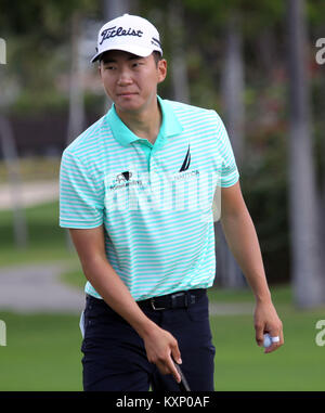 Honolulu, Hawaii, USA. January 11, 2018 - Eric Dugas hits out of the ...