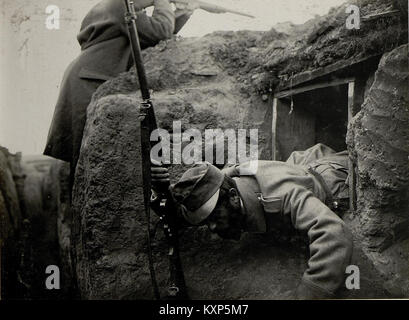 A photograph showing the junction of a listening post trench near ...