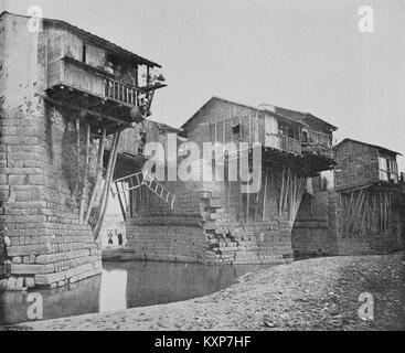 Vintage photo of Chao-chow-fu (Chaozhou) bridge. Guangdong (Canton ...