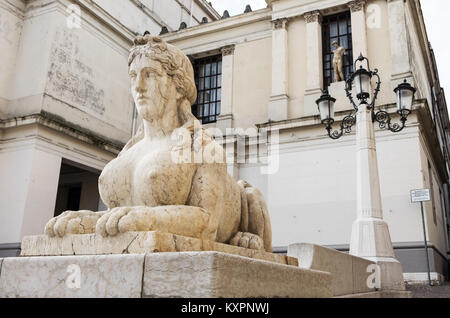 Ancient statue of Sphinx on Piazza del Popolo, Rome, Italy Stock Photo ...