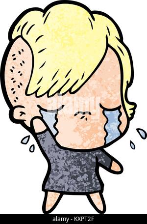 cartoon crying girl waving Stock Vector Image & Art - Alamy