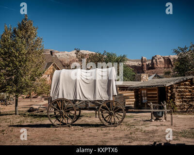 Vintage wagons in Fort Bluff City Museum, Utah, USA Stock Photo - Alamy