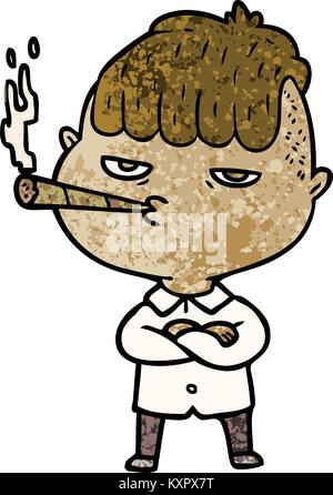 cartoon man smoking Stock Vector Art & Illustration, Vector Image ...