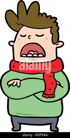 cartoon boy in winter clothes with speech bubble Stock Vector Image ...