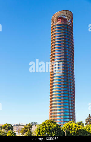 A view of the Sevilla Tower a skyscraper in the city of Seville Spain ...