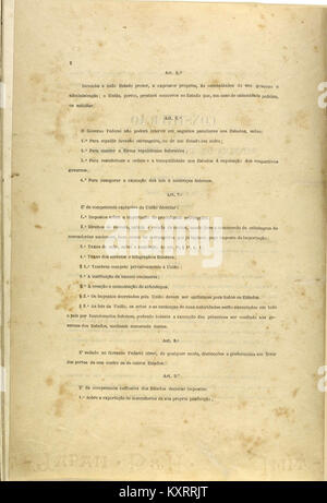 A page from the 1891 Constitution of the Republic of Brazil, outlining ...