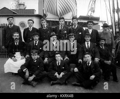 A photograph of the four-masted bark ELGINSHIRE at anchor in Washington ...