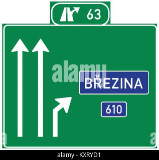 A 2016 photograph of a Czech road sign marking a restricted area near a ...