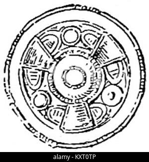 An Anglo-Saxon fibula, a decorative metal brooch used for fastening ...