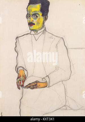 A self-portrait by Egon Schiele, created in 1918, illustrating his ...