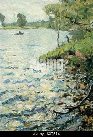 'Bords de l'Oise – Chaponval' by Emilio Boggio is a landscape painting ...