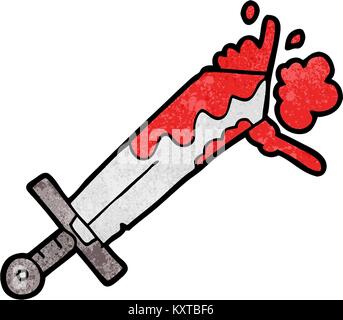 freehand drawn cartoon bloody sword Stock Vector Art & Illustration ...