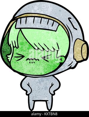 cartoon girl with hands on hips with speech bubble Stock Vector Image ...