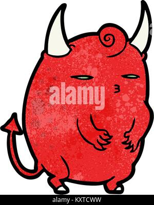 Cartoon Illustration of Cute Little Devil Animal Character for ...