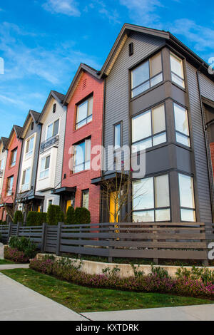 Row of Townhouses on a Modern UK Housing Development Stock Photo ...