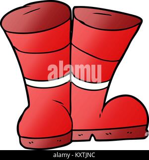 freehand retro cartoon wellington boots in puddle Stock Vector Image ...