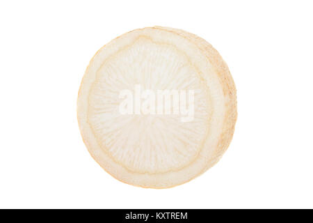 Parnsnip round slice isolated on white background Stock Photo - Alamy