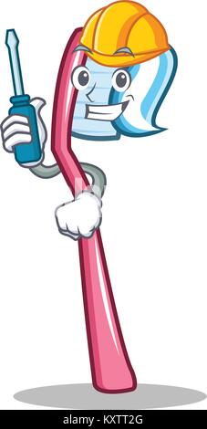 Mechanic toothbrush mascot cartoon style Stock Vector Image & Art - Alamy
