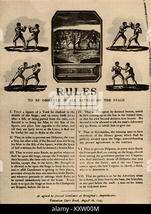 English bare-knuckle boxers prize-fighting in a field, 18th century ...